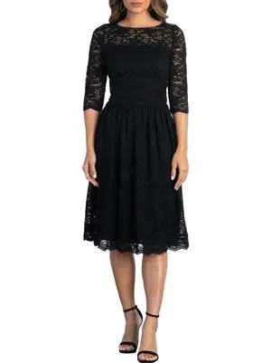 KIYONNA Luna Lace Cocktail Dress - Onyx