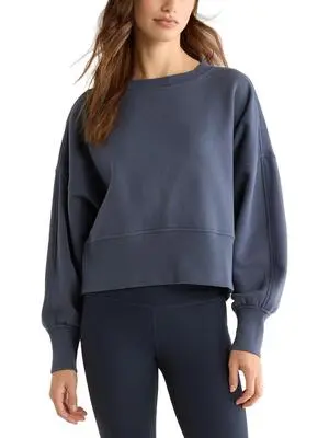 Zella Relaxed Fit Fleece Sweatshirt - Navy Armada