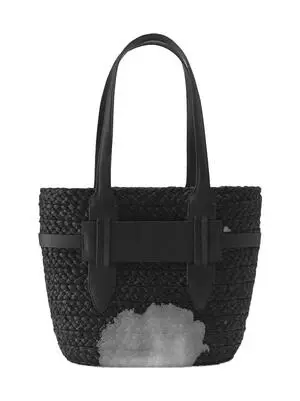 Helen Kaminski Medium Lipari Raffia Tote - Charcoal/black