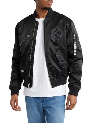 BILLIONAIRE BOYS CLUB Mercury Satin Bomber Jacket - Black