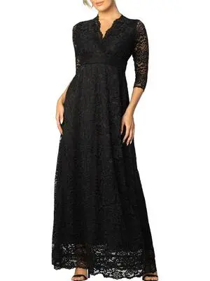 KIYONNA Maria Lace Gown - Onyx