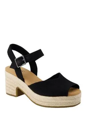 Toms Isla Peep Toe Sandal - Black