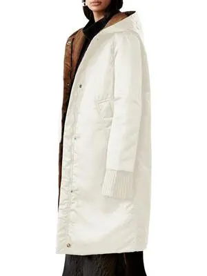 Caalo Reversible Satin Down Coat - Ivory
