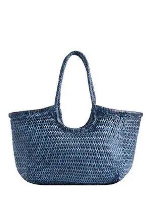 Dragon Diffusion Nantucket Leather Tote Marine Brush