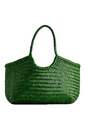 Dragon Diffusion Nantucket Leather Tote - Parrot Green