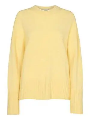 Whistles Ribbed-cuff Wool Knitted Jumper - Yellow