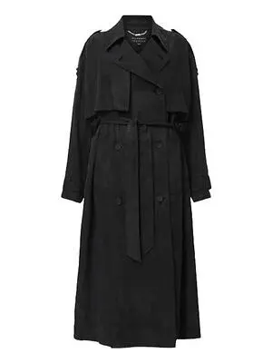 ALLSAINTS Linnie Belted Woven Trench Coat - Black