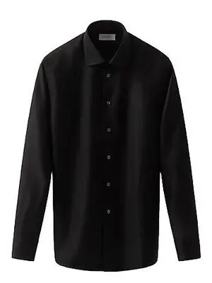 Eton Cutaway-collar Single-cuff Slim-fit Cotton-twill Shirt - Black