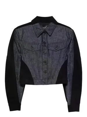 MUGLER Colour-block Denim Jacket - Blue
