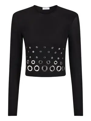 PACO RABANNE Eyelet-Detailed Crop Top