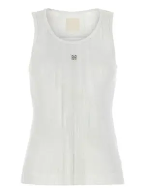 Givenchy Logo Plaque Tank Top - White