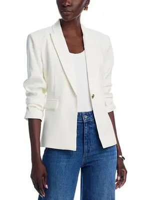 Aqua Side Button Blazer White