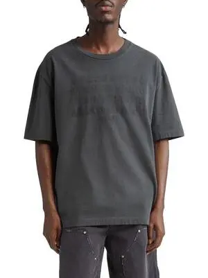 MAISON MARGIELA Embroidered Logo Cotton T-shirt - Washed Black