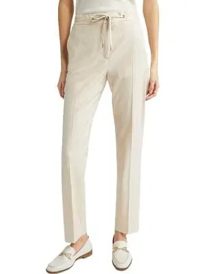 Eleventy Drawstring Waist Straight Leg Trousers - Sand