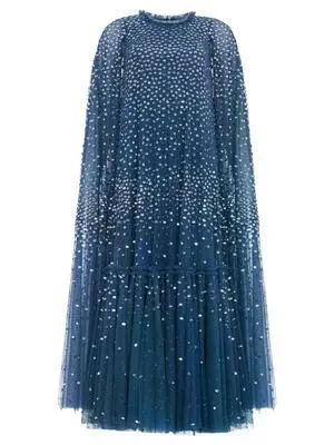 NEEDLE & THREAD Caped Gown - Blue
