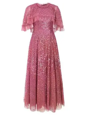 NEEDLE & THREAD Cape Gown - Pink