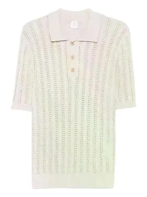 Eleventy Cable-knit Polo Shirt - Neutrals