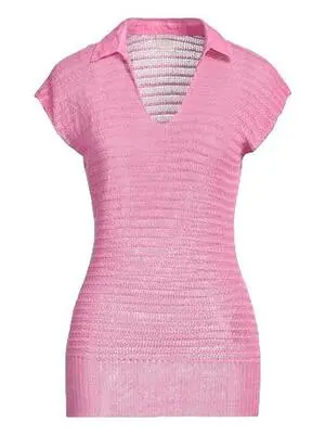 120% Lino Knitted Linen Top - Pink