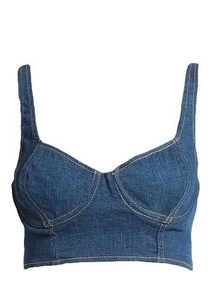 Elisabetta Franchi Denim Crop Top - Blue
