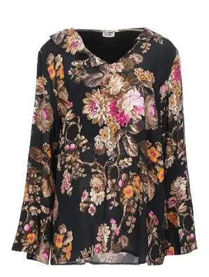 LIU •JO Floral Print Top - Black
