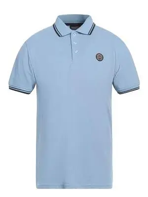 MUSEUM Man Polo Shirt Pastel Blue Size S Cotton Blue