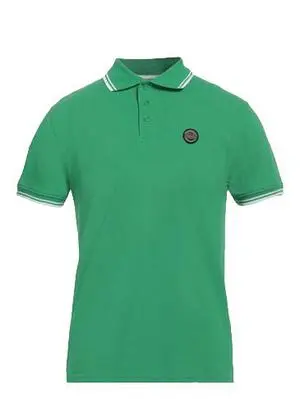 MUSEUM Man Polo Shirt Pastel Blue Size S Cotton Green