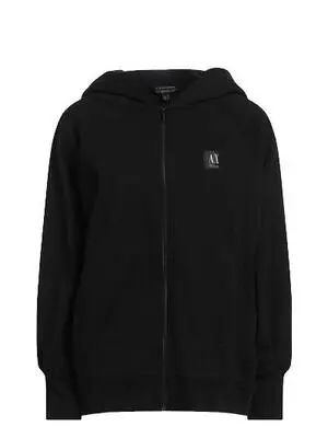 Armani Exchange Cotton Fleece Zip-up Hoodie - Black