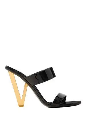 Versace Embellished Patent-leather Sandals - Black