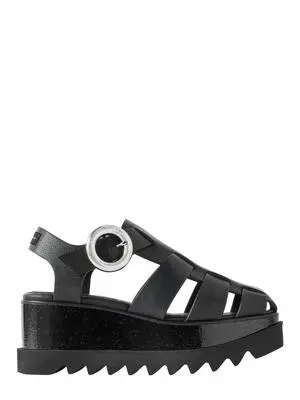Stella McCartney Elyse Recycled Wedge Sandals - Black