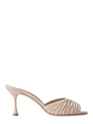 Manolo Blahnik Manolo Blahnik Pirua 70 Suede Mules Neutral