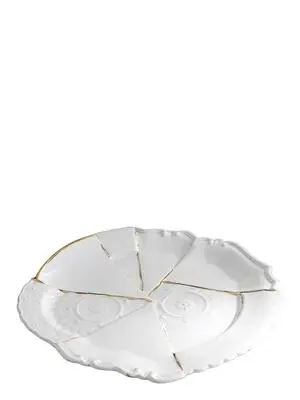 ASTIER DE VILLATTE Sacai Kintsugi Gold-plated Ceramic Platter - White