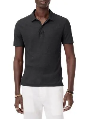 John Varvatos Alvaro Perforated Polo - Black