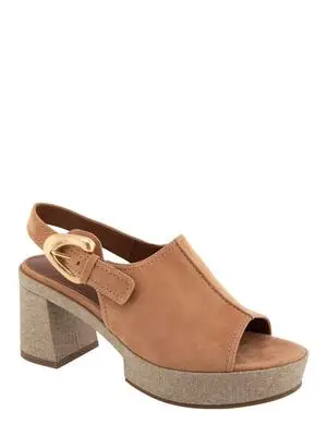 Aerosoles Aerosoles Zella Slingback Platform Sandal Tan Suede