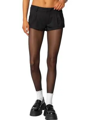 EDIKTED Kera Pleated Micro Shorts - Black