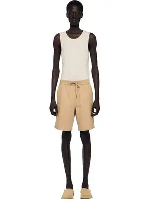 Sandro Cotton Drawstring Shorts - Beige