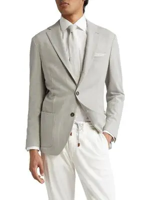 Eleventy Single Breasted Stretch Wool Sport Coat - 13 Light Melange Grey
