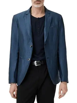 John Varvatos Allen Slim Fit Linen Blend Blazer - Lake Blue