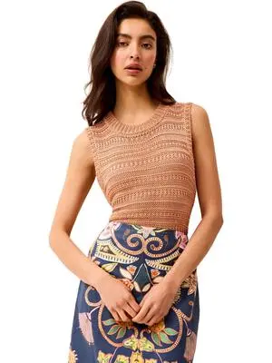 MARIE OLIVER Nev Knit Shell Top - Nectarine