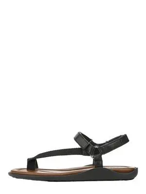 Vince Summer Leather & Canvas Sandal - Black