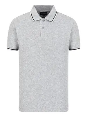 Emporio Armani Slim-fit Stretch Piqué Polo Shirt With Micro Eagle - Green