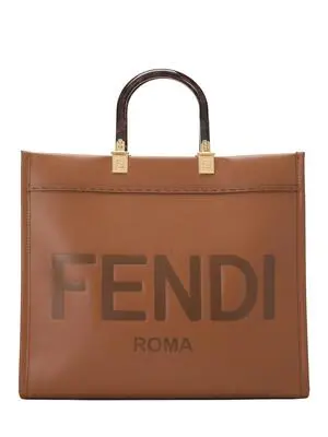 Fendi Calfskin Sunshine Shopper - Brown