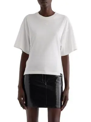 COURREGES Embroidered Logo T-shirt - Heritage White