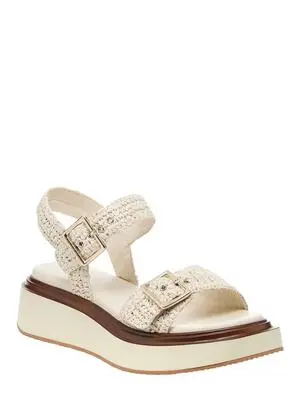 KELSI DAGGER BROOKLYN Suri Platform Raffia Sandals - Shell