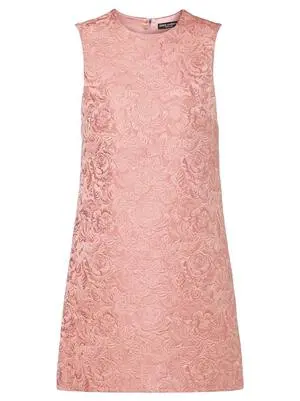Dolce & Gabbana Floral Matelassé Jacquard Minidress - Pink