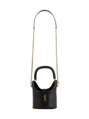 Saint Laurent Gaby Leather Bucket Bag - Black