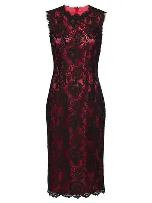 Dolce & Gabbana Cotton-blend Lace Midi Dress - Red