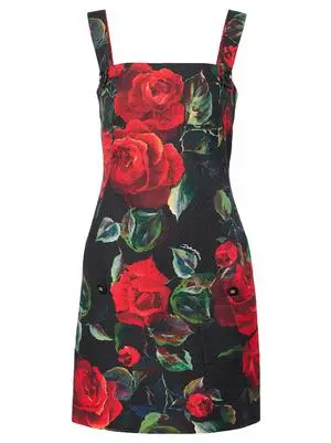 Dolce & Gabbana Floral Minidress - Black