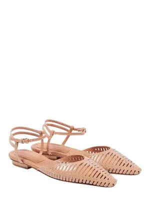 Ulla Johnson Violette Leather Flats - Beige