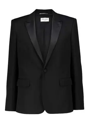 Saint Laurent Wool Tuxedo Jacket - Black