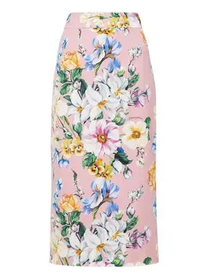 Dolce & Gabbana Floral Silk-blend Pencil Skirt - Multicoloured